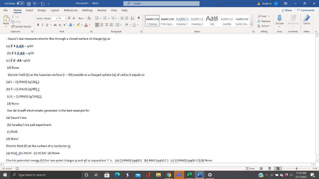 Solved AutoSave CH 90 Document - Word Scarch A Austin Jr A | Chegg.com