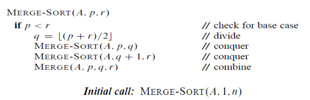 Solved MERGE-SORT(A, p,r) if p | Chegg.com