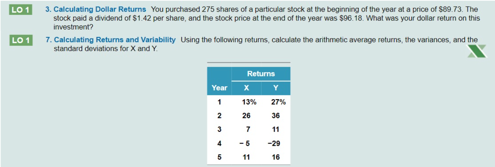 Solved 3. Calculating Dollar Returns You purchased 275 | Chegg.com