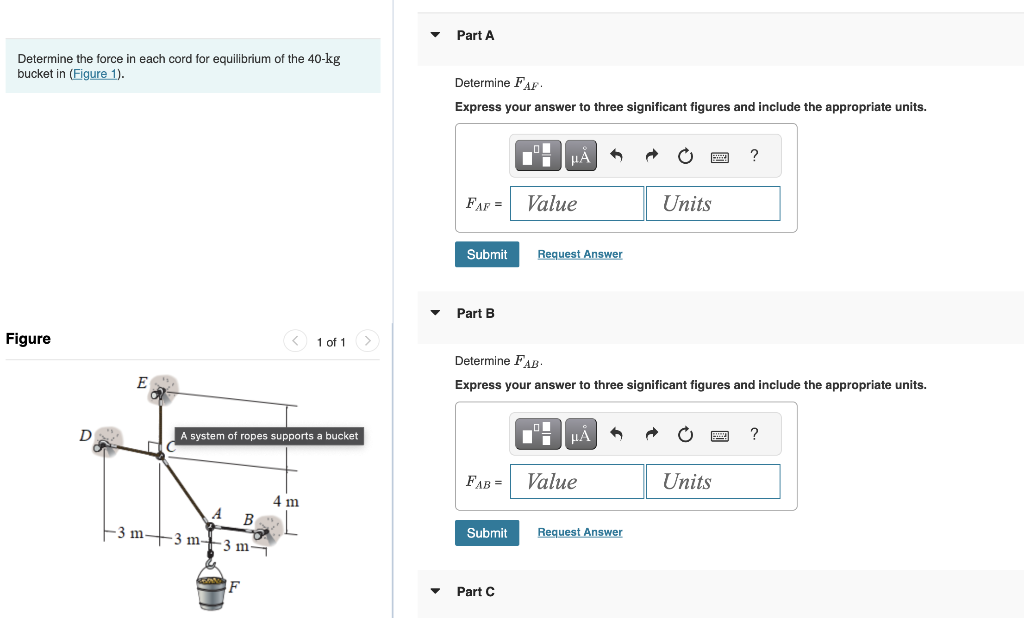Solved Determine the force in each cord for equilibrium of | Chegg.com