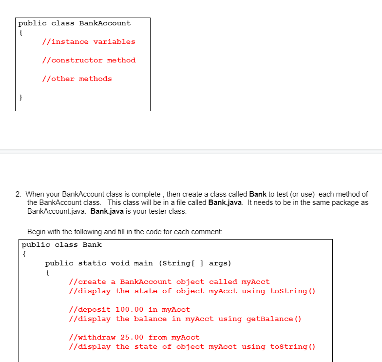 Solved Submit the following three files: 1. BankAccount.java | Chegg.com