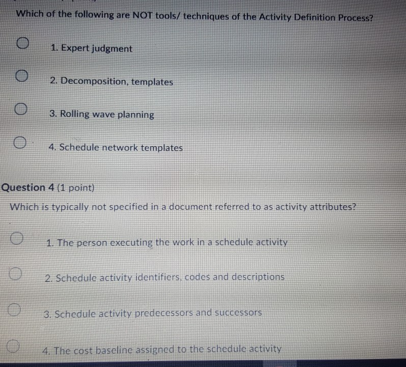 Solved Which of the following are NOT tools/techniques of | Chegg.com