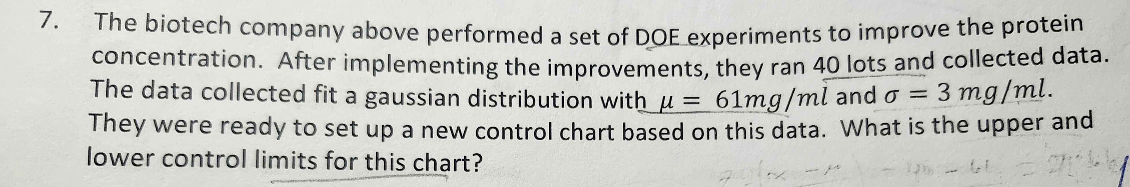 Solved The biotech company above performed a set of DOE | Chegg.com