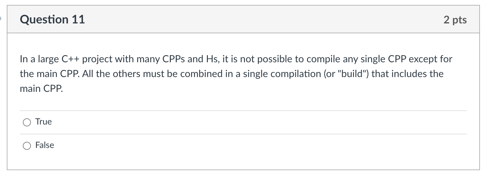 Solved Question 10 2 pts In a large project with many CPPs | Chegg.com