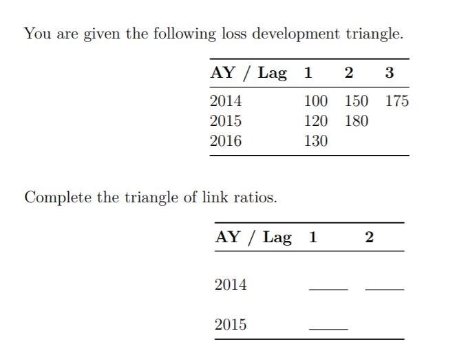 Solved You are given the following loss development | Chegg.com
