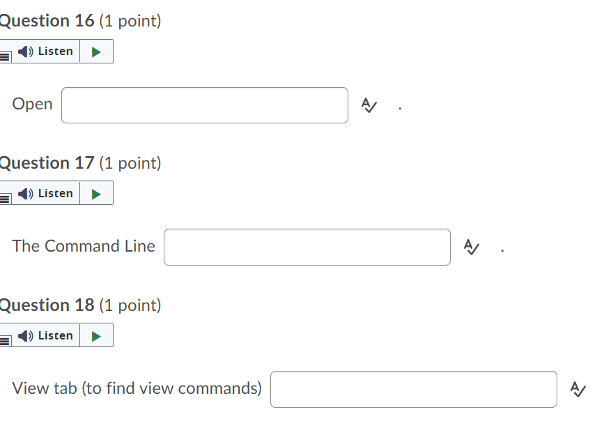 Solved The AutoCAD Interface | Part 1, Questions 1-24 - The | Chegg.com