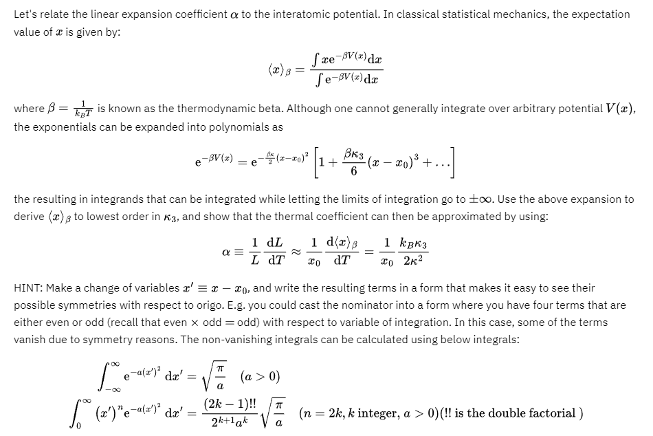 Solved Let's relate the linear expansion coefficient α to | Chegg.com