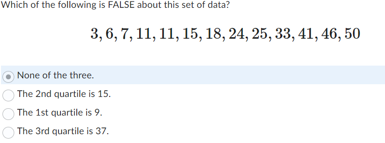 Solved Which of the following is FALSE about this set of | Chegg.com