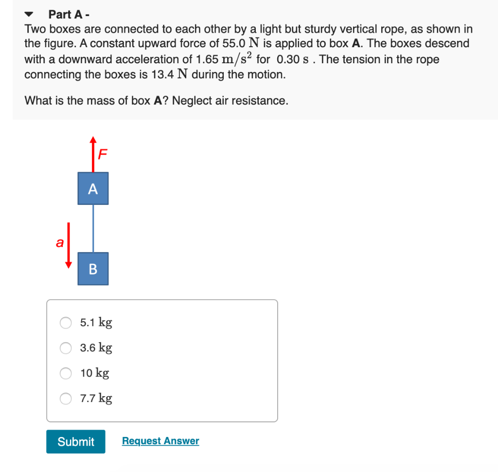 Solved Part A- Two boxes are connected to each other by a | Chegg.com