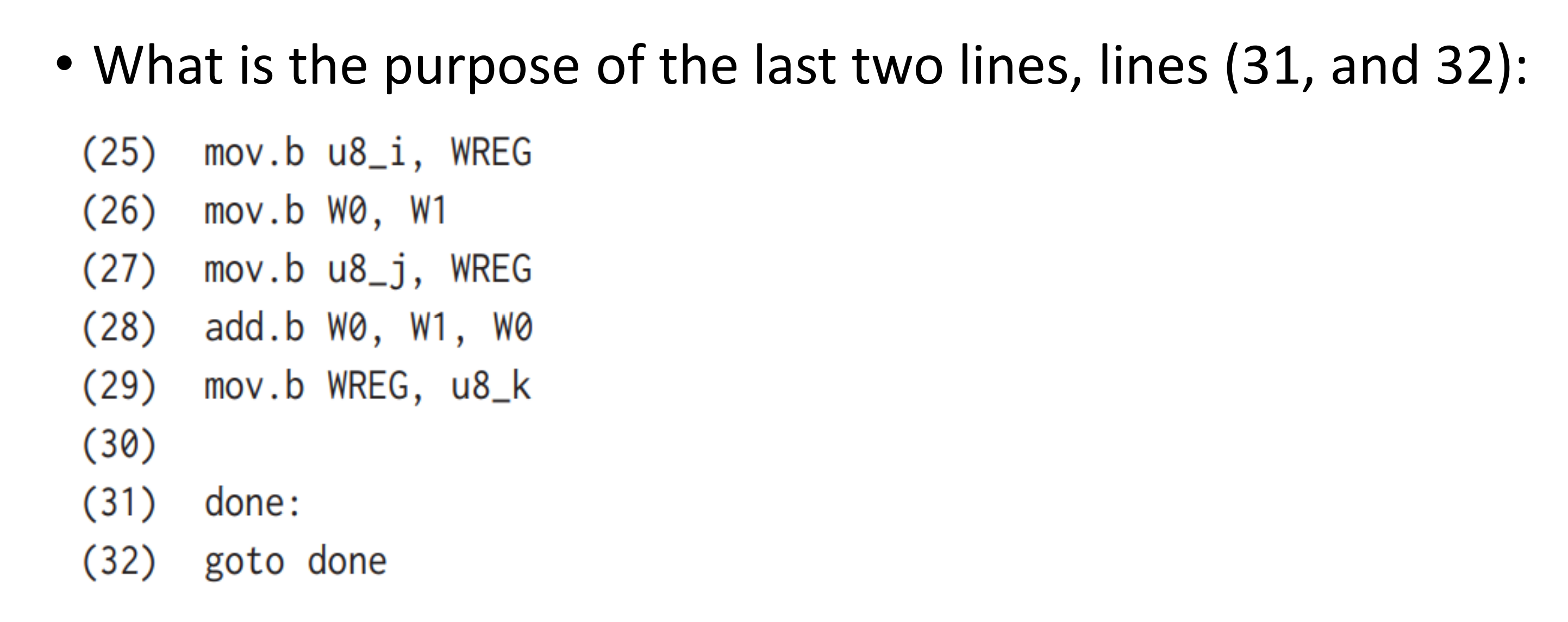 Solved -What is the purpose of the last two lines, lines | Chegg.com
