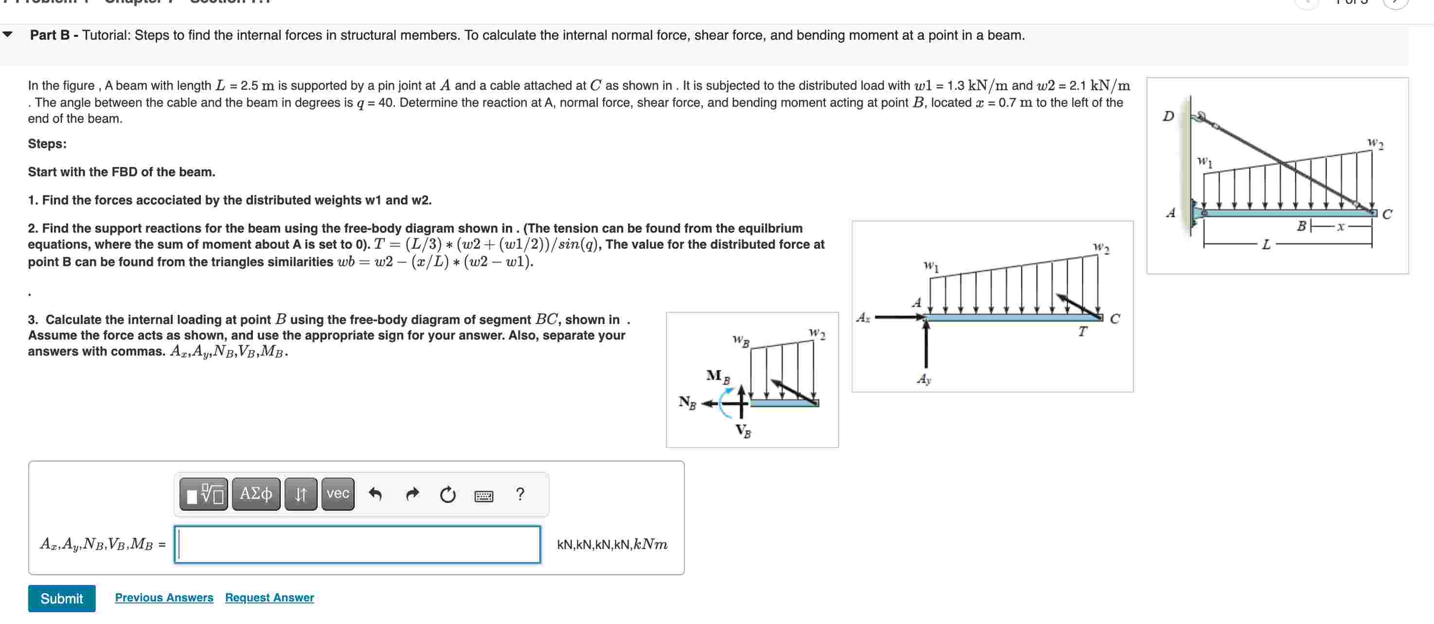 Solved Part B - ﻿Tutorial: Steps to ﻿find the internal | Chegg.com