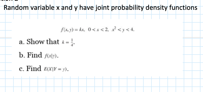 Random variable x ﻿and y ﻿have joint probability | Chegg.com