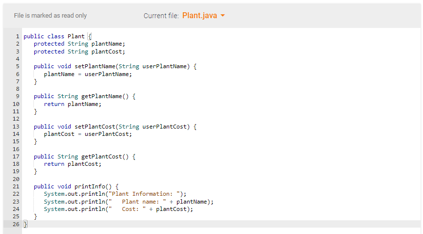 Solved Given a base Plant class and a derived Flower class, | Chegg.com