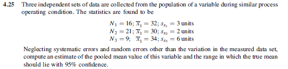 Solved 4.25 Three independent sets of data are collected | Chegg.com