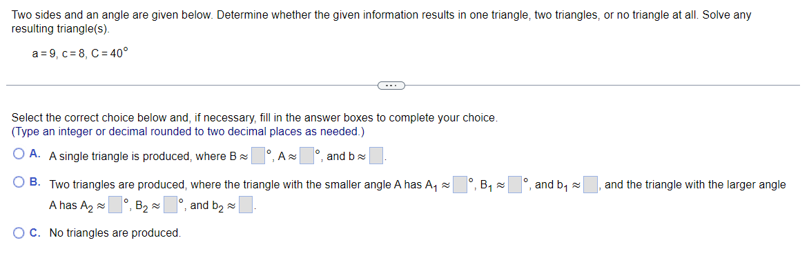 Solved Project 1 (Laws of Sine and Cosine) ﻿Two sides and an | Chegg.com