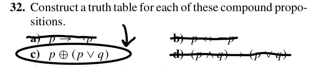 Solved 32 Construct A Truth Table For Each Of These