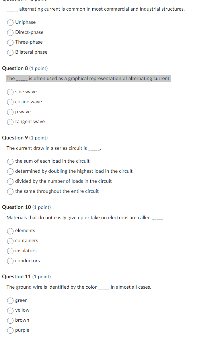 Solved alternating current is common in most commercial and | Chegg.com