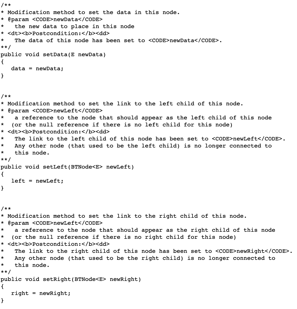 Solved Using The Btnode Class Code Provided Create The 