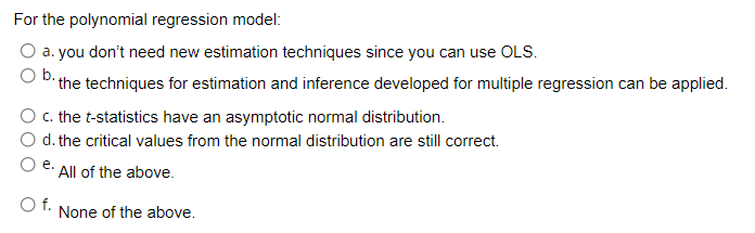 Solved For the polynomial regression model: a. you don't | Chegg.com