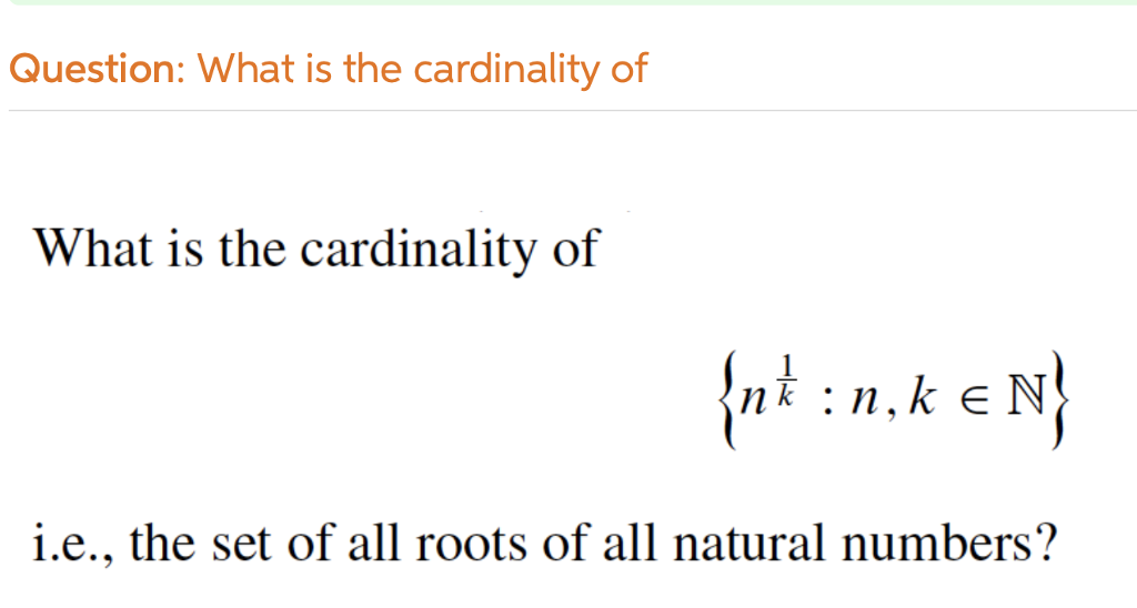 Solved Question: What is the cardinality of What is the | Chegg.com
