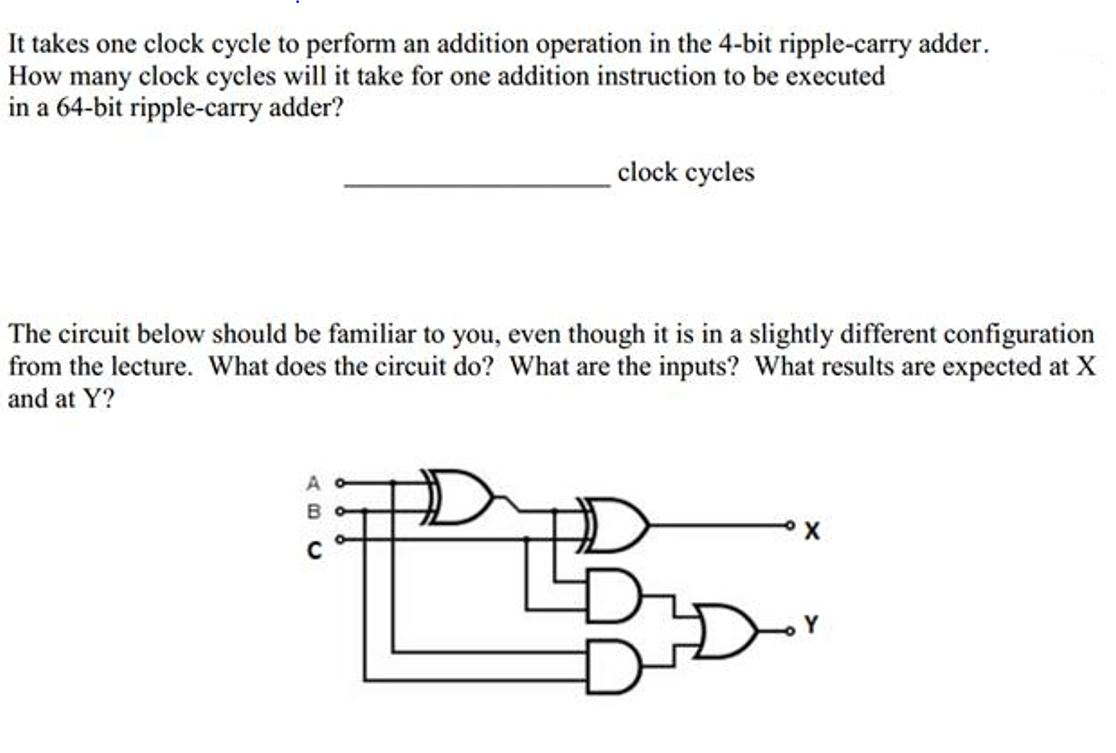 Solved It takes one clock cycle to perform an addition | Chegg.com