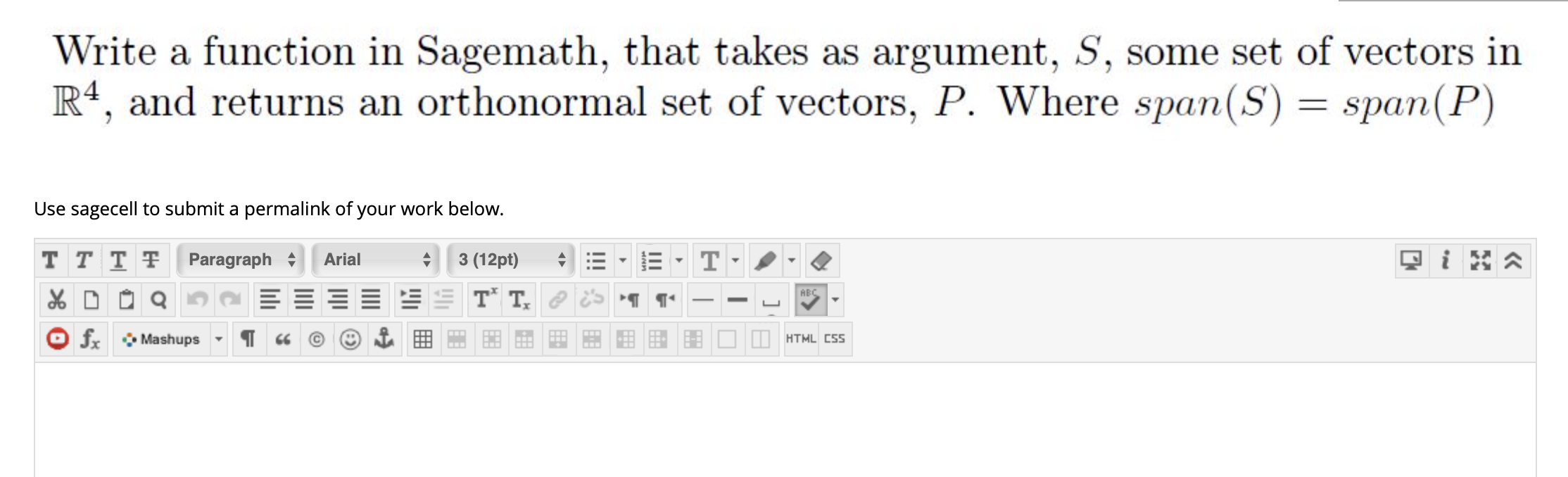Use SageMath cell to evaluate code and solve | Chegg.com