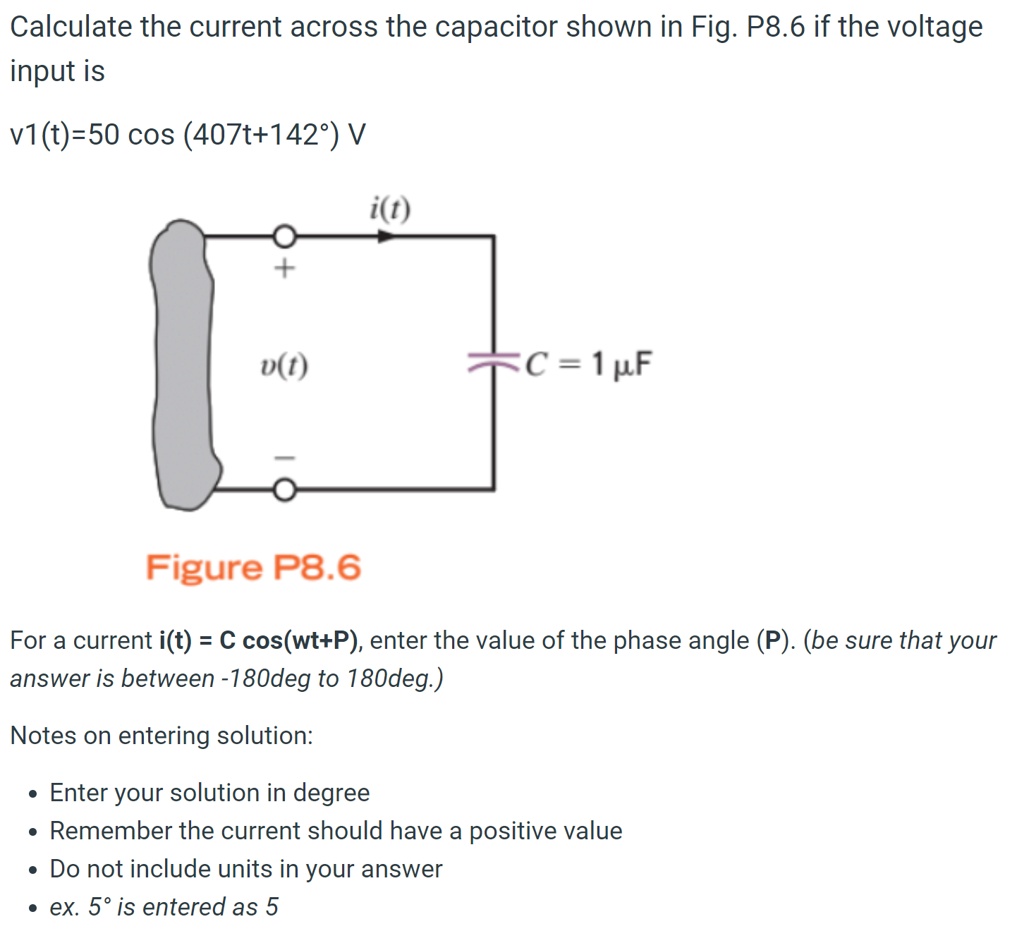Solved Calculate the current across the capacitor shown in | Chegg.com