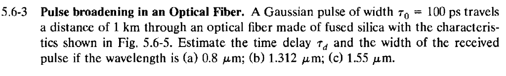 Solved 5.6.3 Pulse broadening in an Optical Fiber. A | Chegg.com