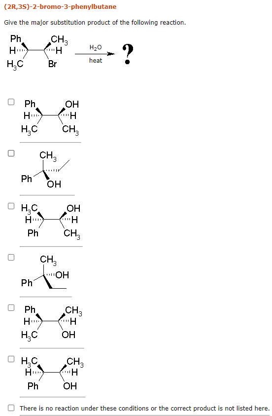 Solved (2R,3S)-2-bromo-3-phenylbutane Give the major | Chegg.com