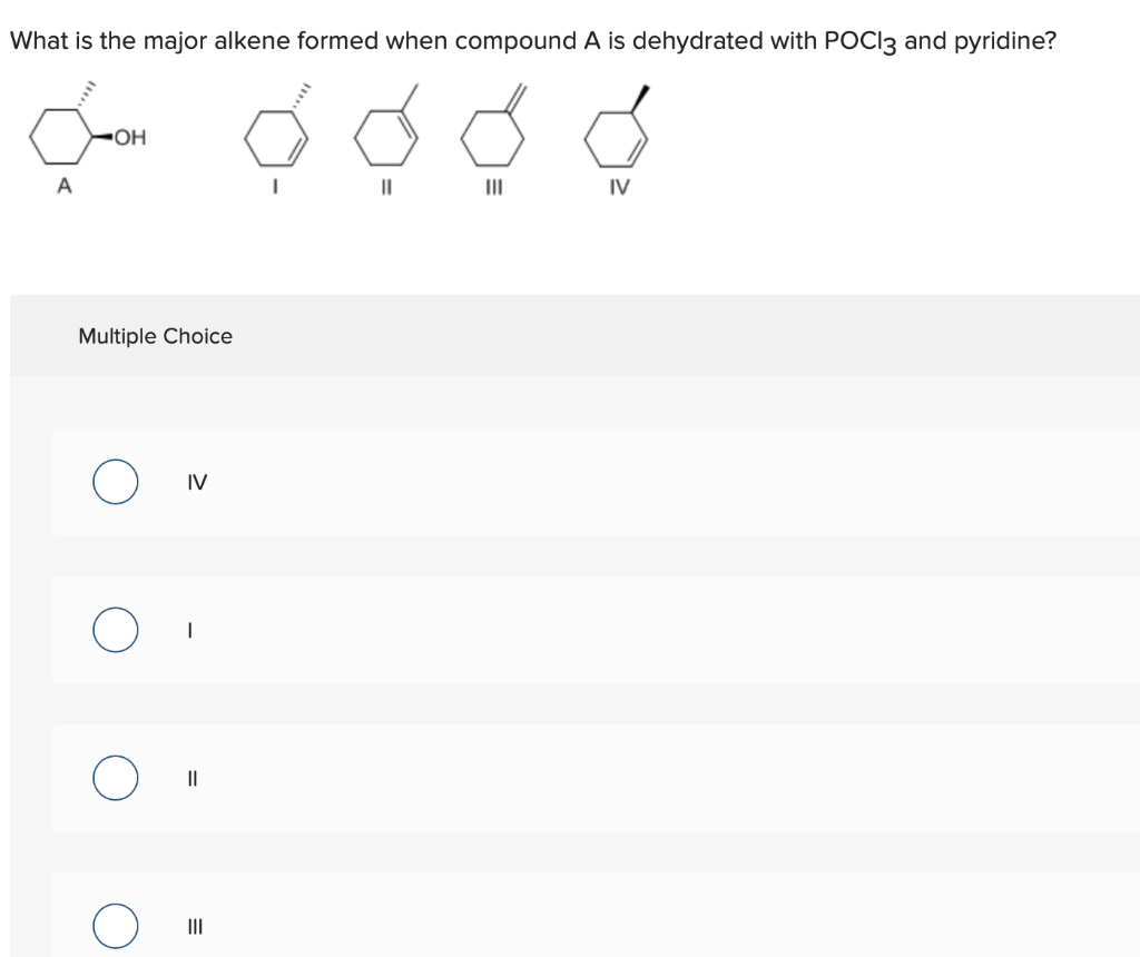 Solved What is the major alkene formed when compound A is | Chegg.com