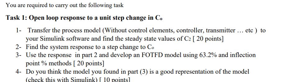 Solved For the CSTR system given in the figure below, The | Chegg.com
