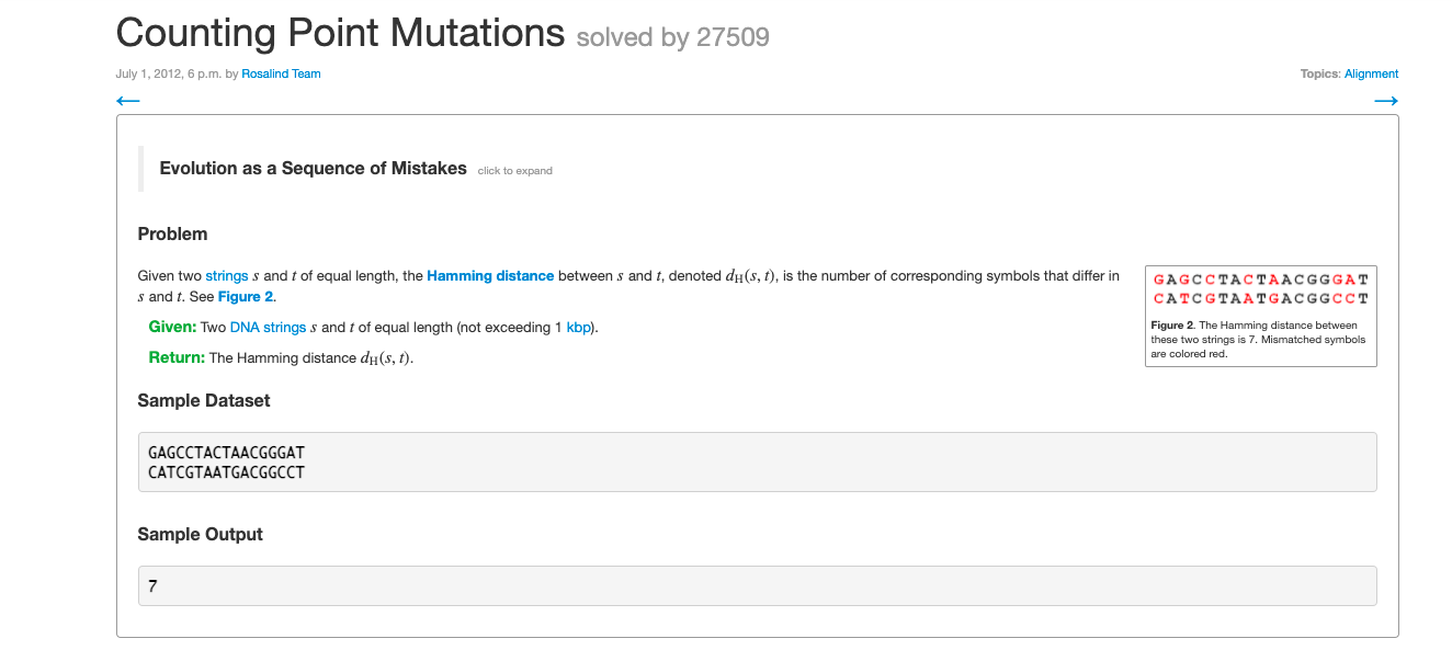 Solved Counting Point Mutations solved by 27509 July 1, | Chegg.com