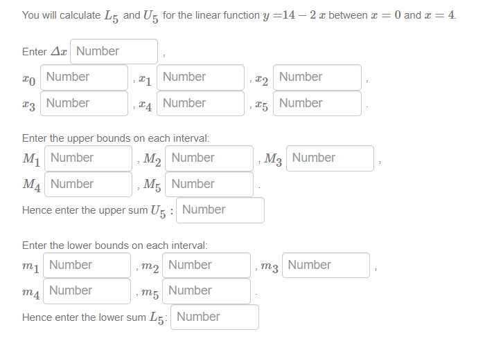 Solved You will calculate L5 and U5 for the linear function | Chegg.com