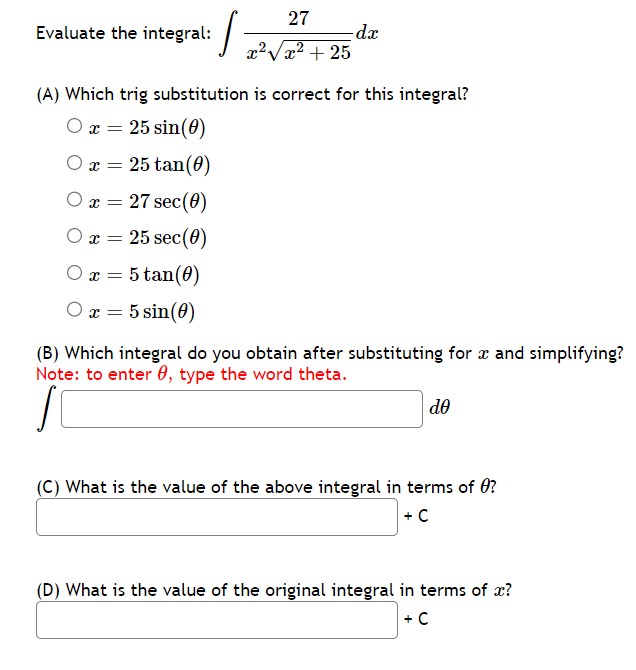 Solved Evaluate the integral: \int | Chegg.com