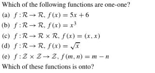 Solved Which of the following functions are one-one? (a) | Chegg.com