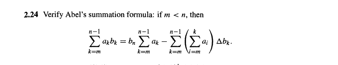 Solved 2.24 Verify Abel's summation formula: if m | Chegg.com