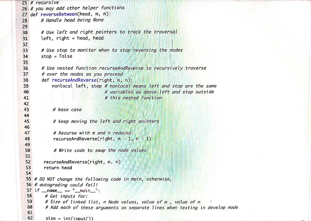 Solved 29.13 Reverse a singly linked list Complete the logic | Chegg.com
