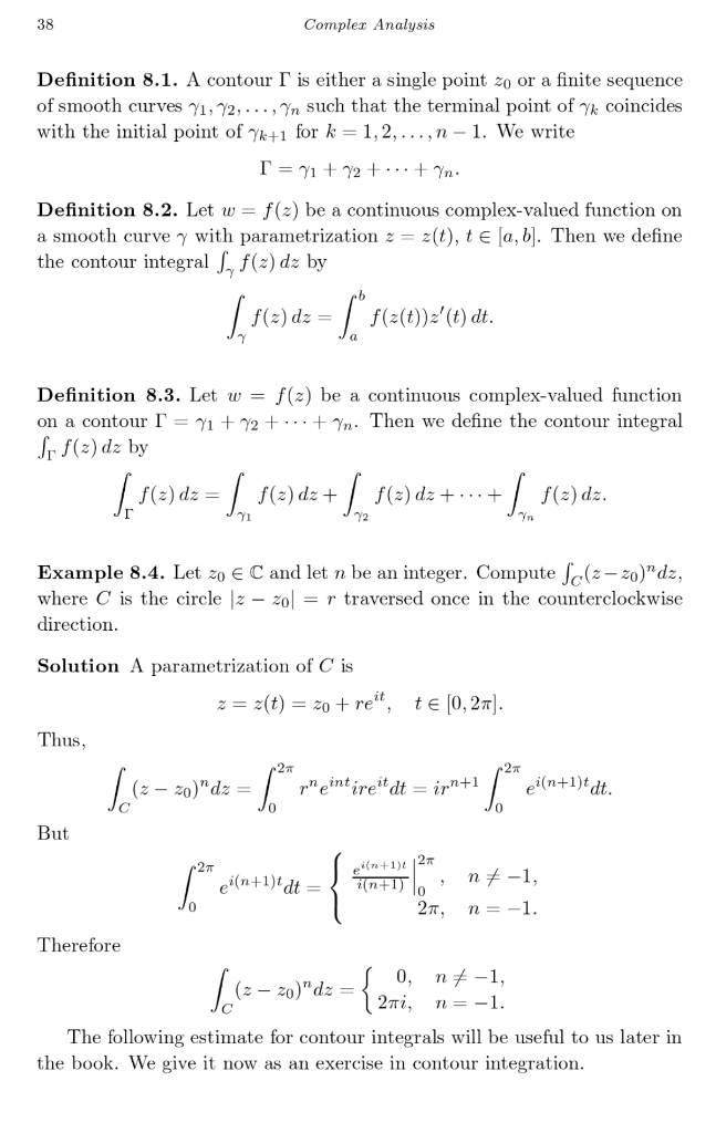 Solved Chapter 8 Contour Integrals and Path Independence Let | Chegg.com