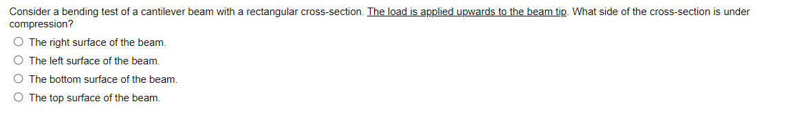 Solved Consider a bending test of a cantilever beam with a | Chegg.com
