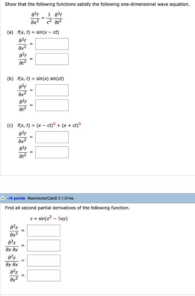 Solved Show that the following functions satisfy the | Chegg.com