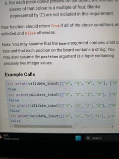 Solved Task 2: Validate Input (3 marks) As our game will | Chegg.com