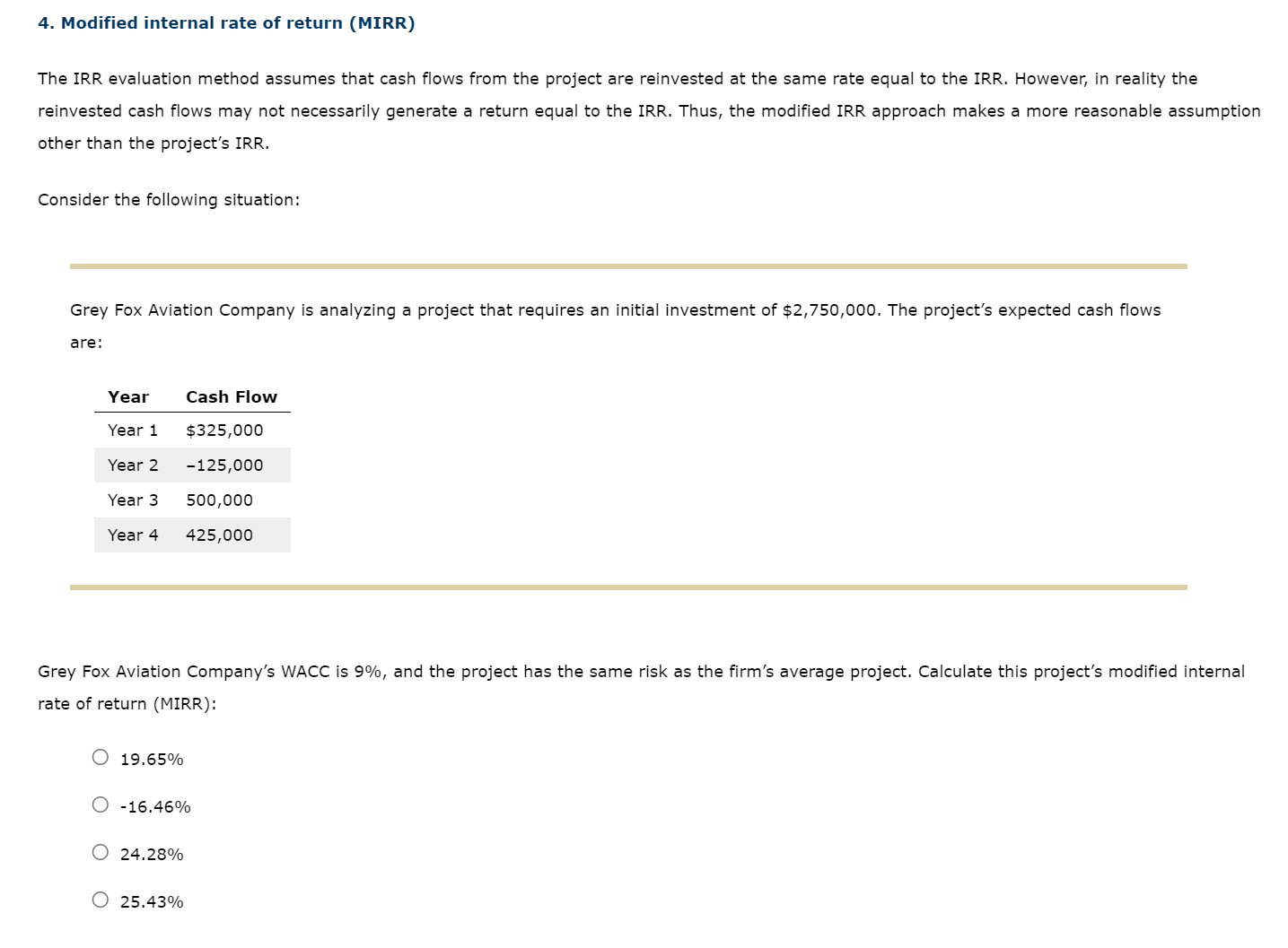 [solved] 4 Modified Internal Rate Of Return Mirr The Ir