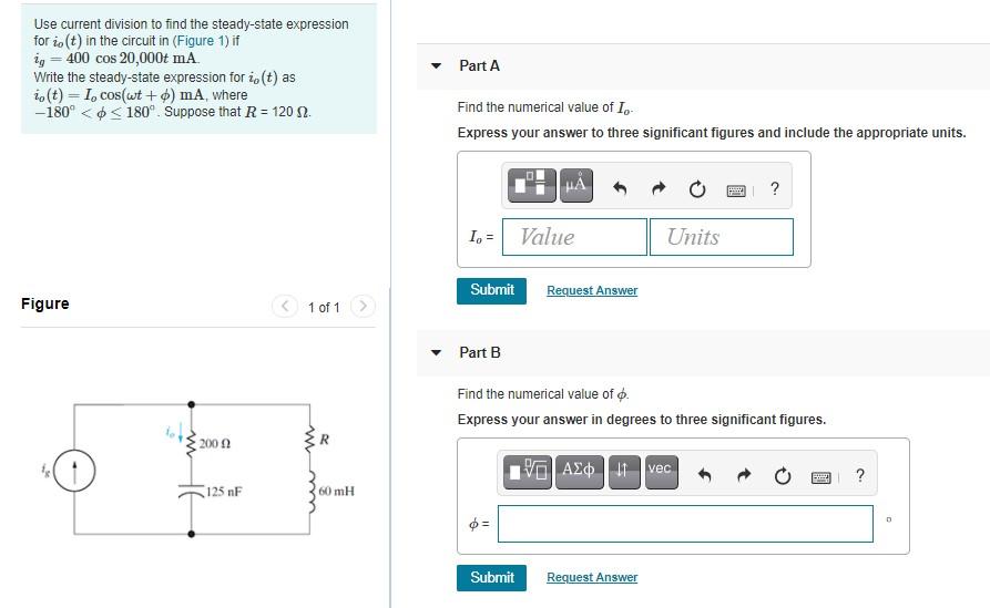 Solved Use current division to find the steady-state | Chegg.com