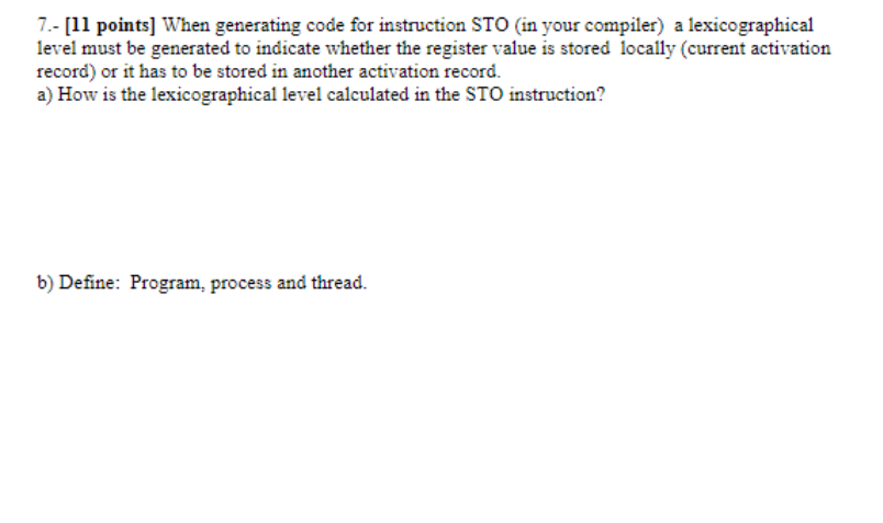 Solved 7.- [11 points) When generating code for instruction | Chegg.com