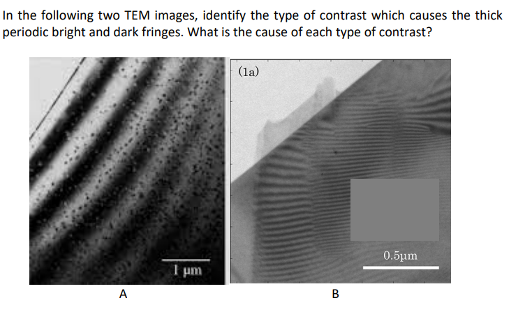 Solved In the following two TEM images, identify the type of | Chegg.com