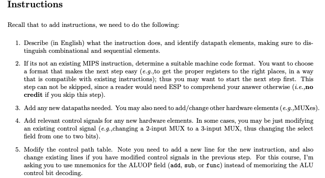 Add a choice jump instruction to the MIPS: cj | Chegg.com Add a choice jump instruction to the MIPS: cj | Chegg.com