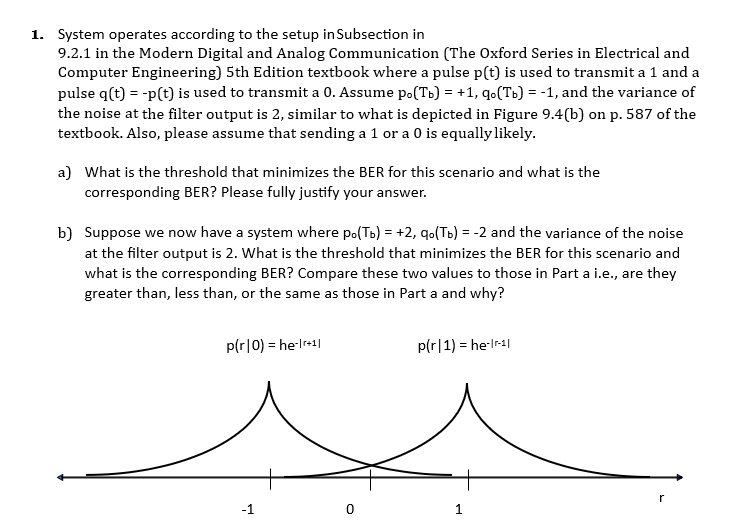 Solved System operates according to the setup in Subsection | Chegg.com