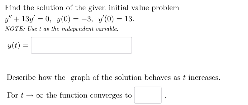 Solved Find The Solution Of The Given Initial Value 4146