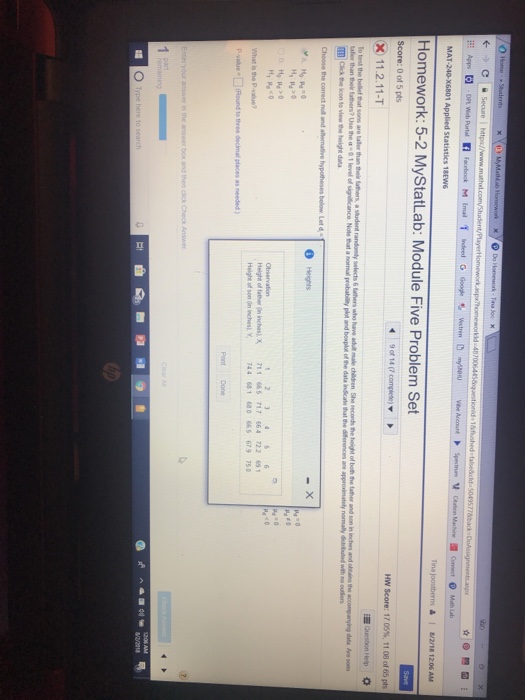 Solved Homework: 5-2 MyStatLab: Module Five Problem Set | Chegg.com