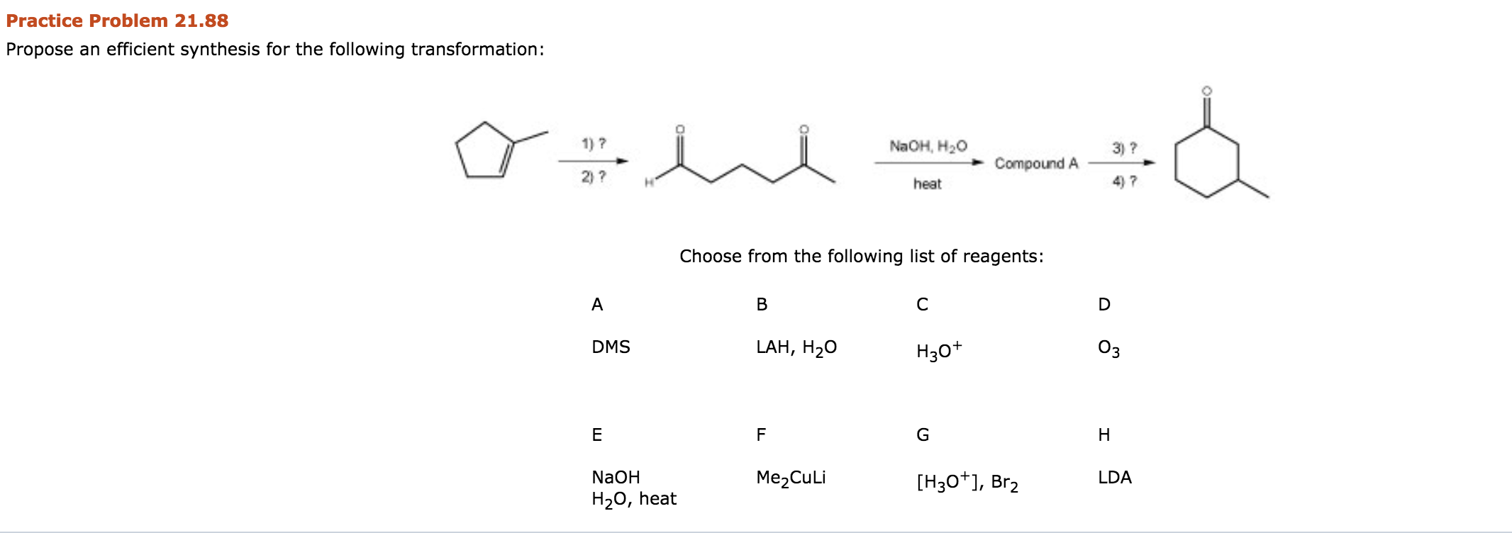 Solved Practice Problem 21.88 Propose an efficient synthesis | Chegg.com